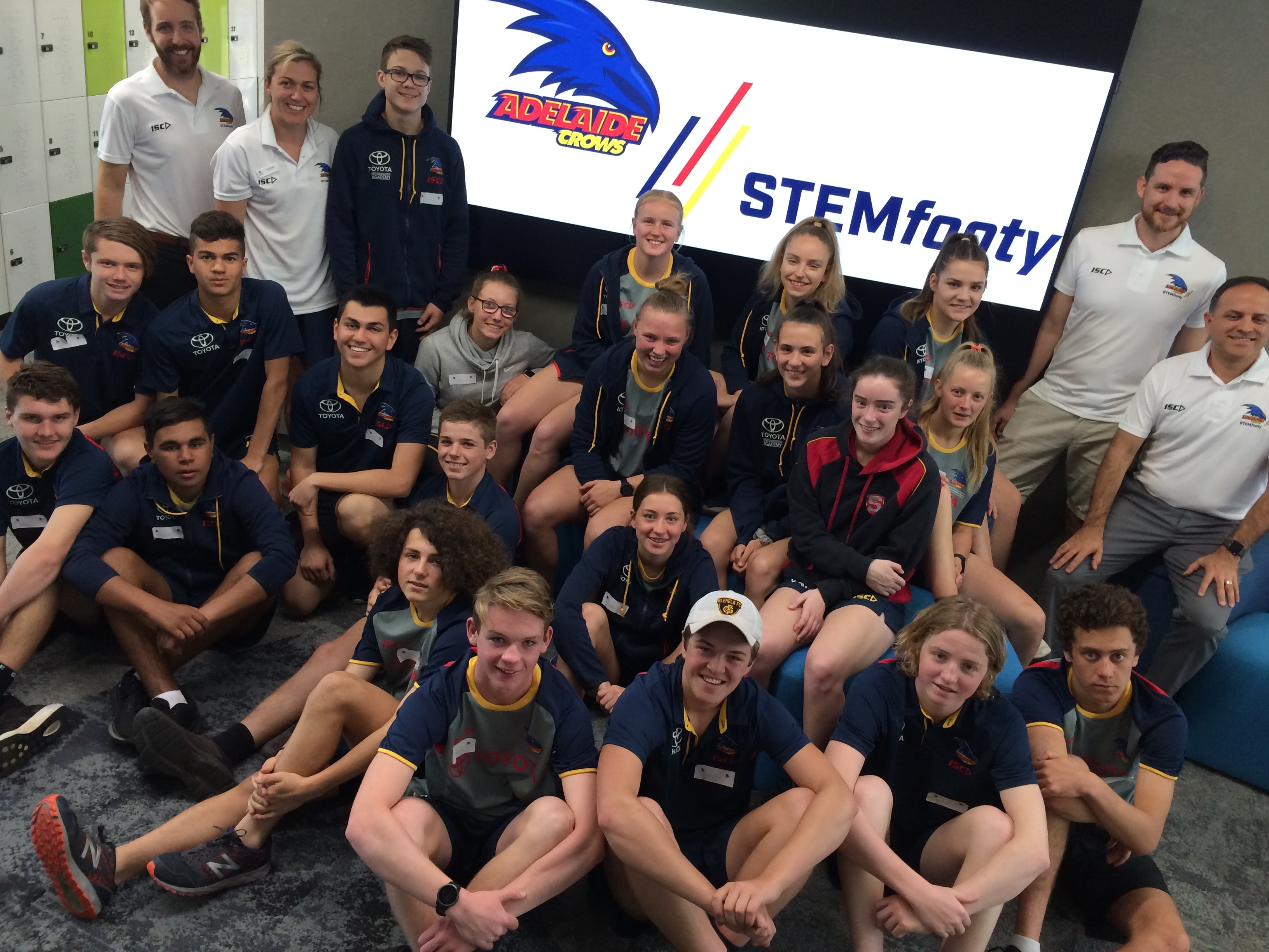 Gallery: Crows Academies Squad helps launch STEMfooty