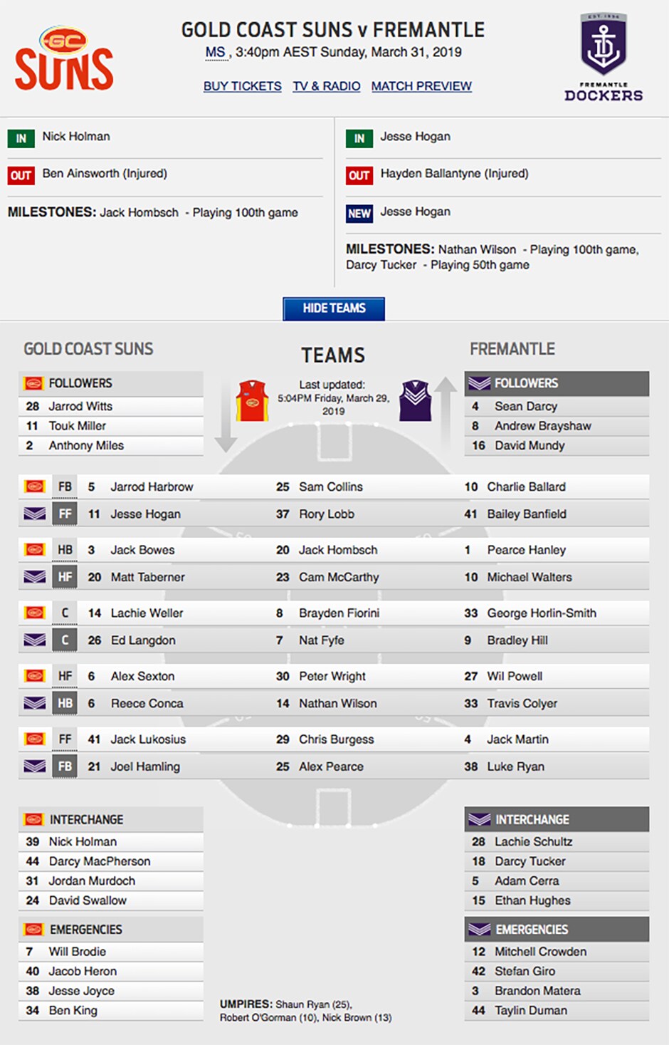 TABtouch 22: One change for Suns