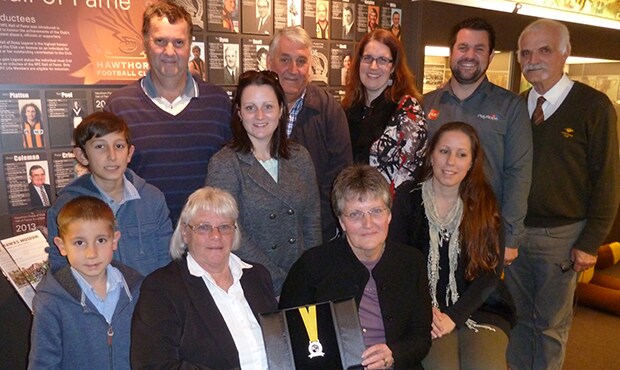 J W Kennon Hall of Fame medallion presented to the Hawks Museum