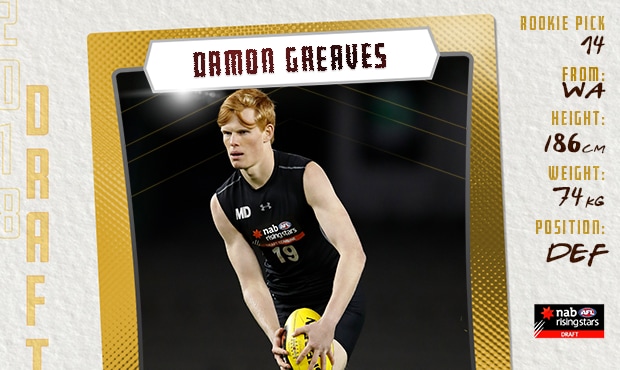 List Mgmt. - Welcome to Hawthorn Damon Greaves - pick 14, 2018 rookie ...