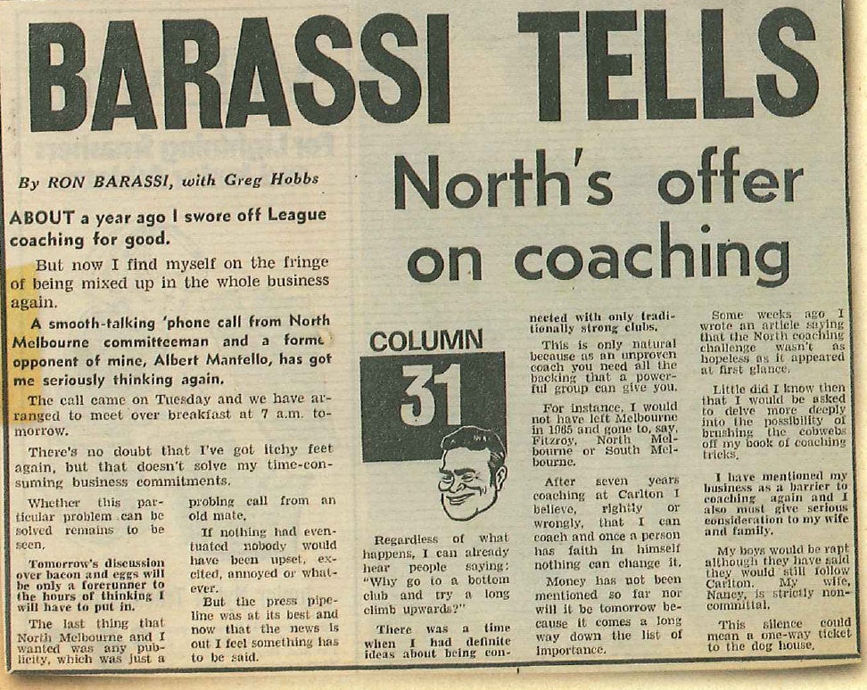 NMFC Archives: Ron Barassi