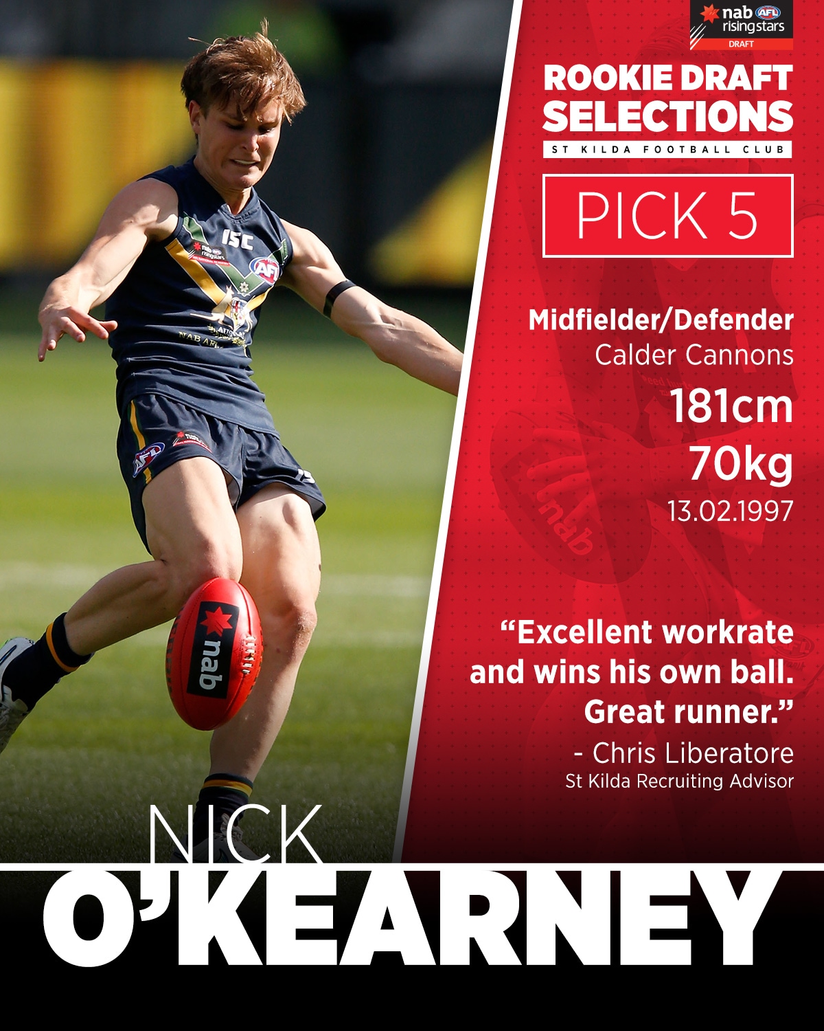 Rookie Draft Pick 5: Nick O'Kearney