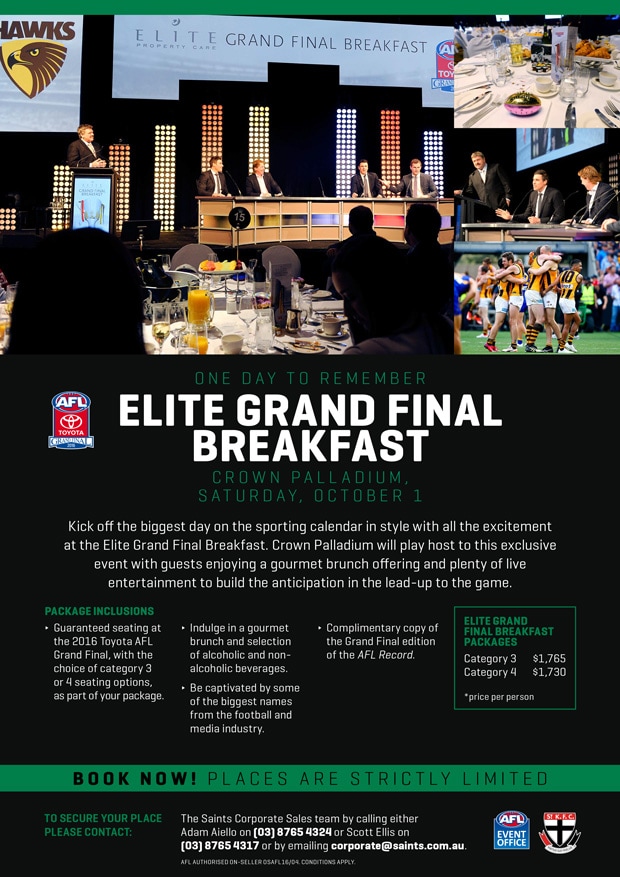 Elite Grand Final Breakfast – Crown Melbourne
